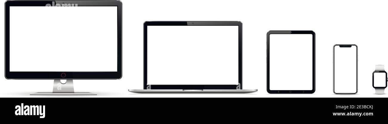 Isolated digital devices with blank empty screen Stock Vector Image ...