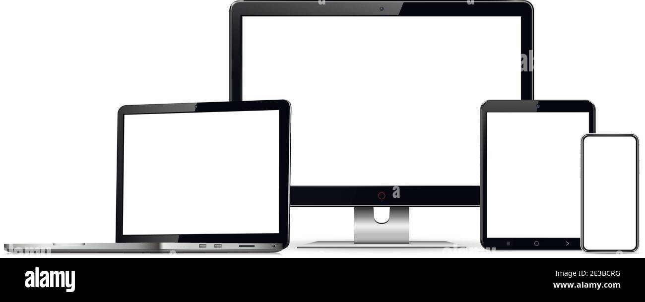 Isolated digital devices with blank empty screen Stock Vector Image ...