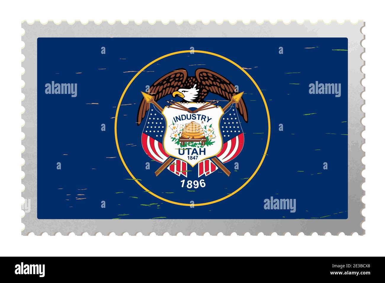 Utah USA flag on old postage stamp, vector Stock Vector Image & Art - Alamy