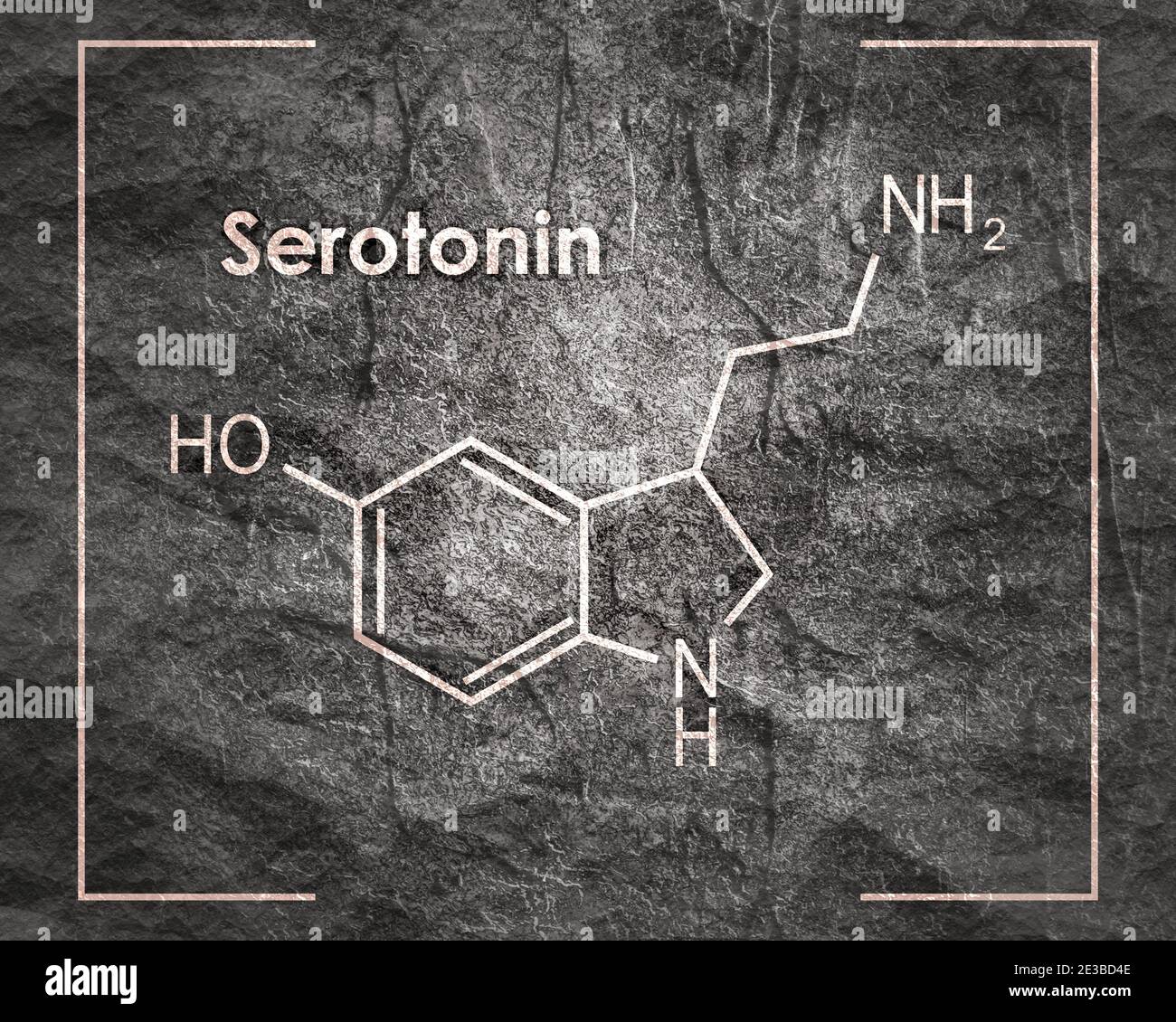 Chemical molecular formula hormone serotonin. Infographics illustration ...