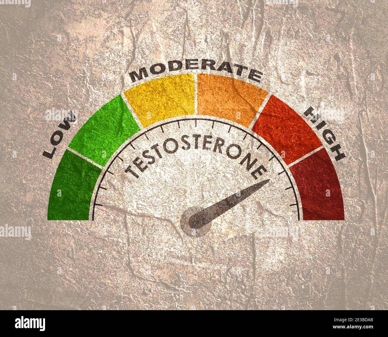 Hormone testosterone level measuring scale. Health care concept ...