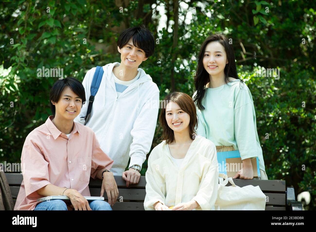 Japanese university students at a city park Stock Photo - Alamy