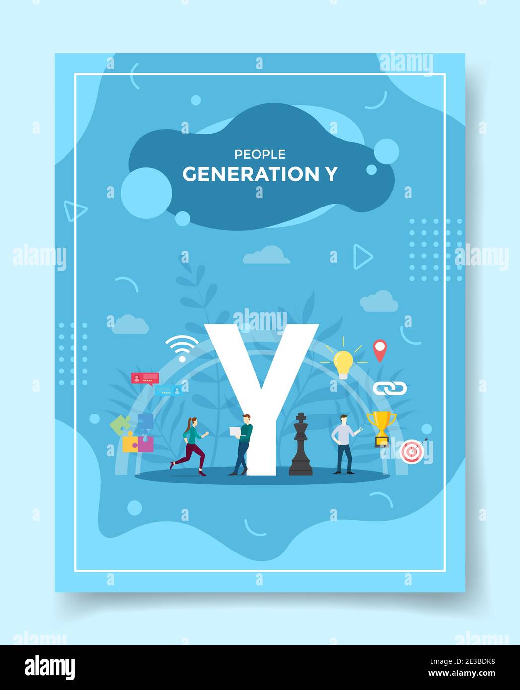 generation y for template of banners, flyer, books cover, magazine ...