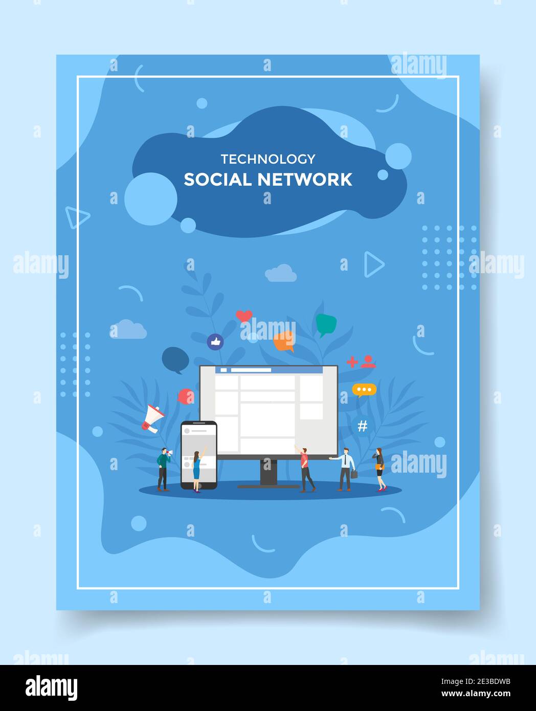 social network concept for template of banners, flyer, books cover ...