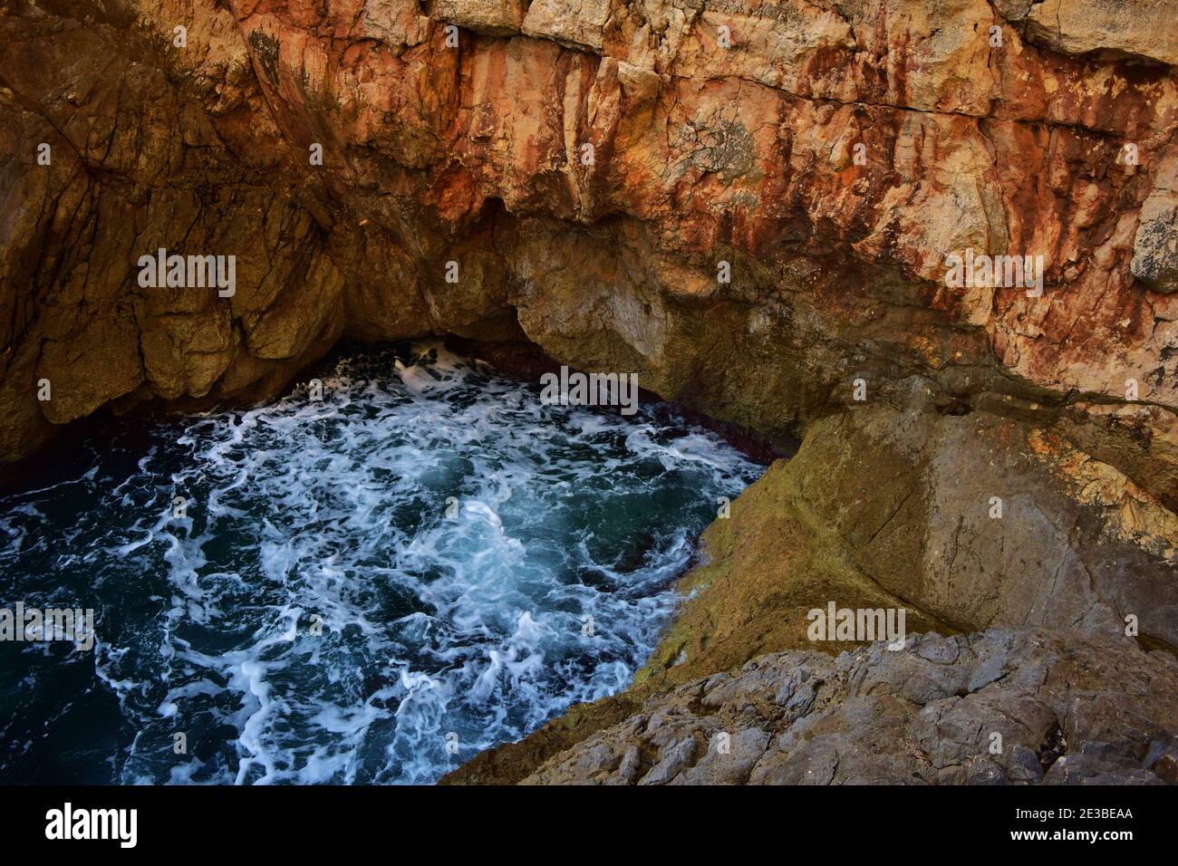 Shot of natural sea inlet at the end of a Maltese valley, Maltese ...