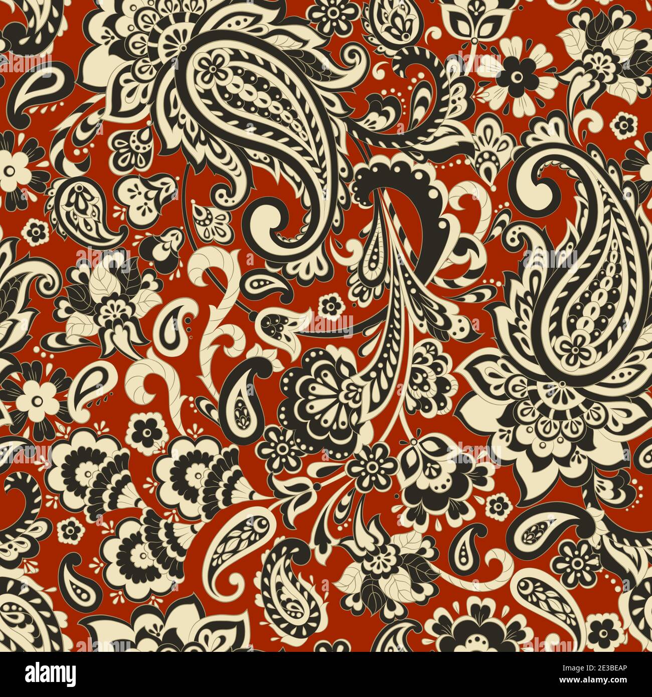Seamless Paisley pattern. Floral vector illustration Stock Vector Image ...