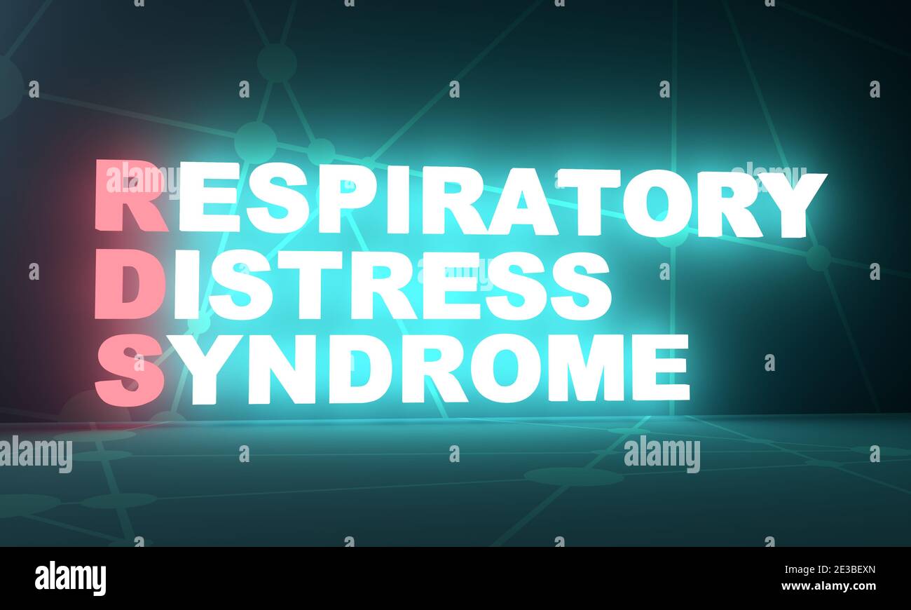 RDS - Respiratory Distress Syndrome medical concept acronym. 3D ...