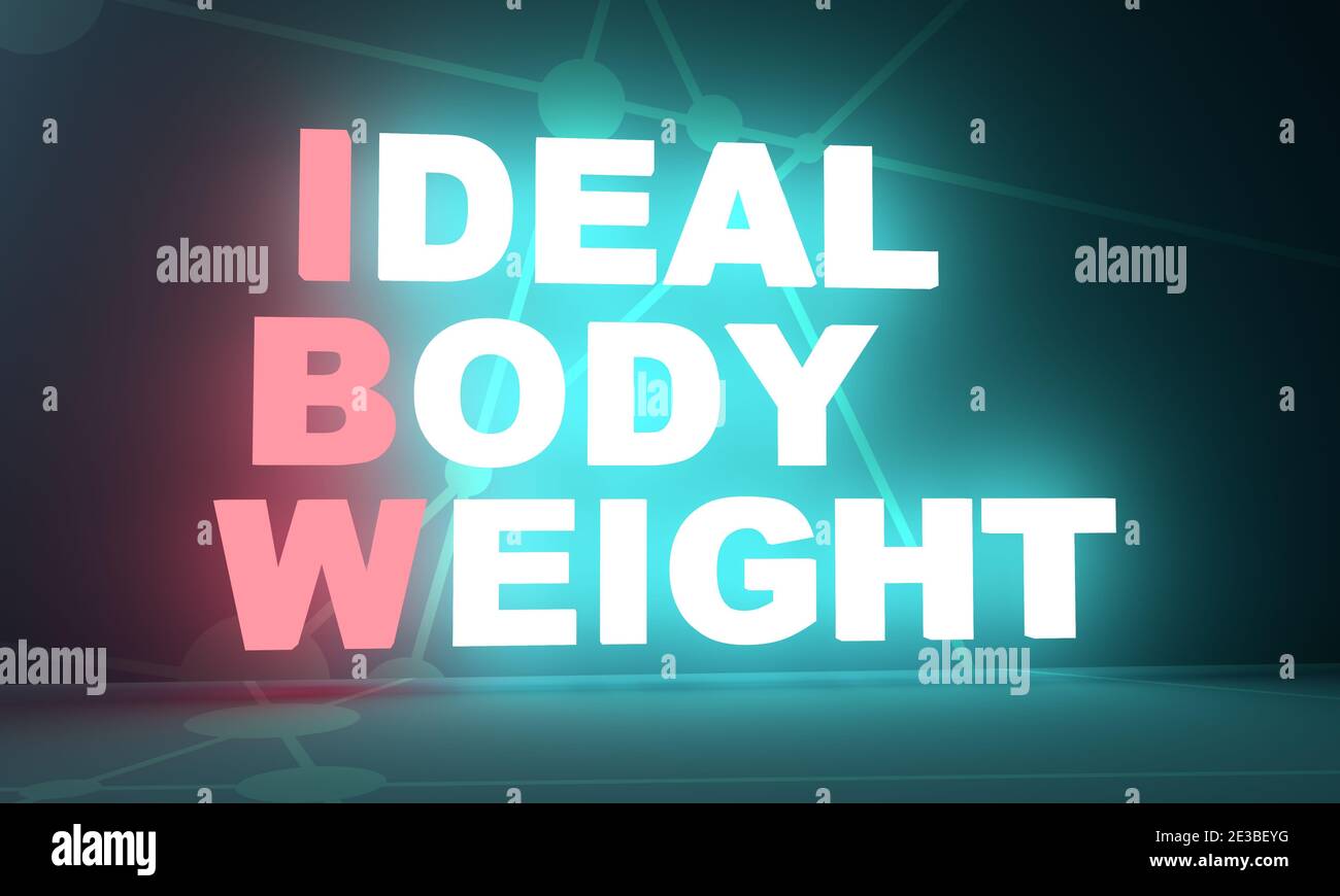 IBW - Ideal body weight acronym. Diet message concept. 3D rendering ...