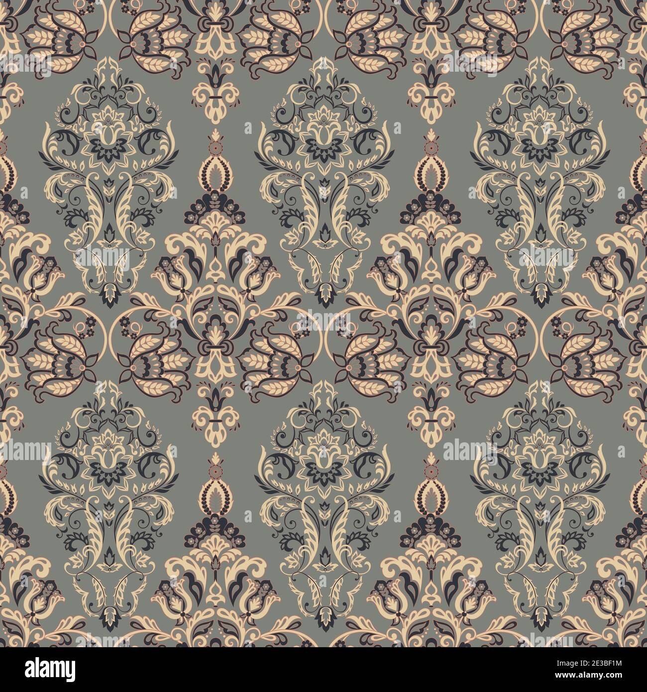 Baroque seamless floral pattern. Vector classic floral ornament Stock ...