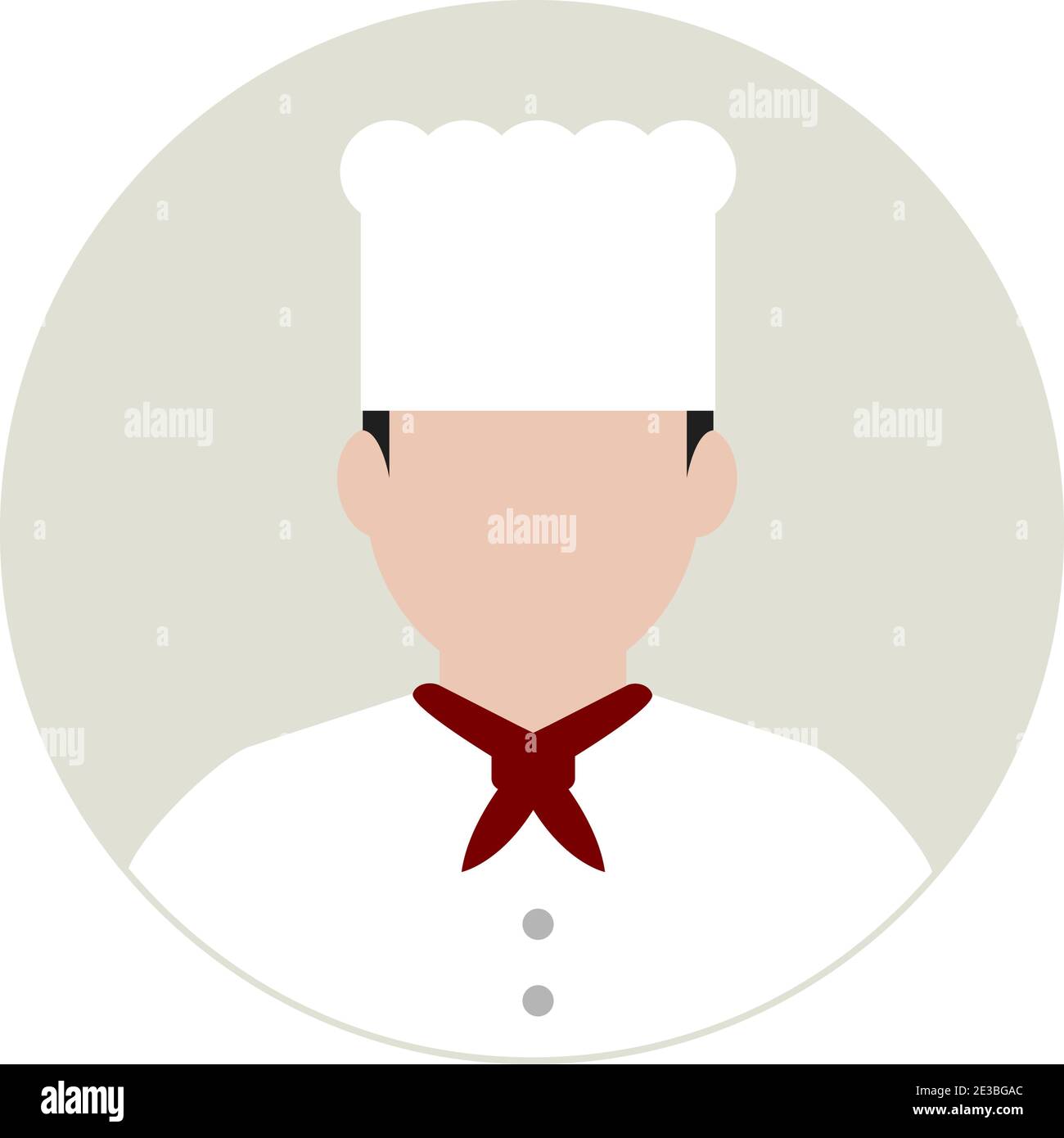 Circular worker avatar icon illustration (upper body) / chef, cook ...
