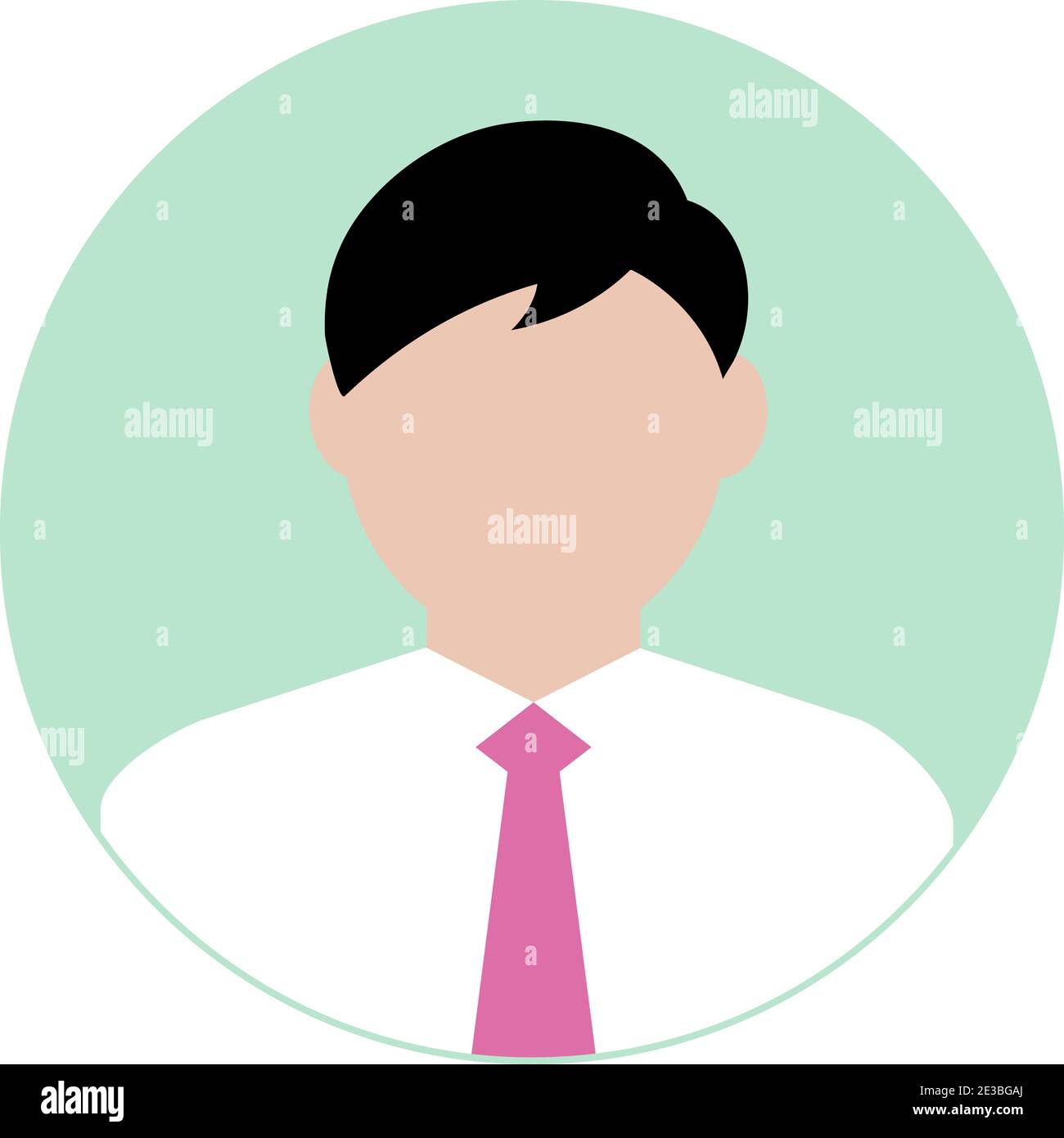 Circular worker avatar icon illustration (upper body) / business person ...