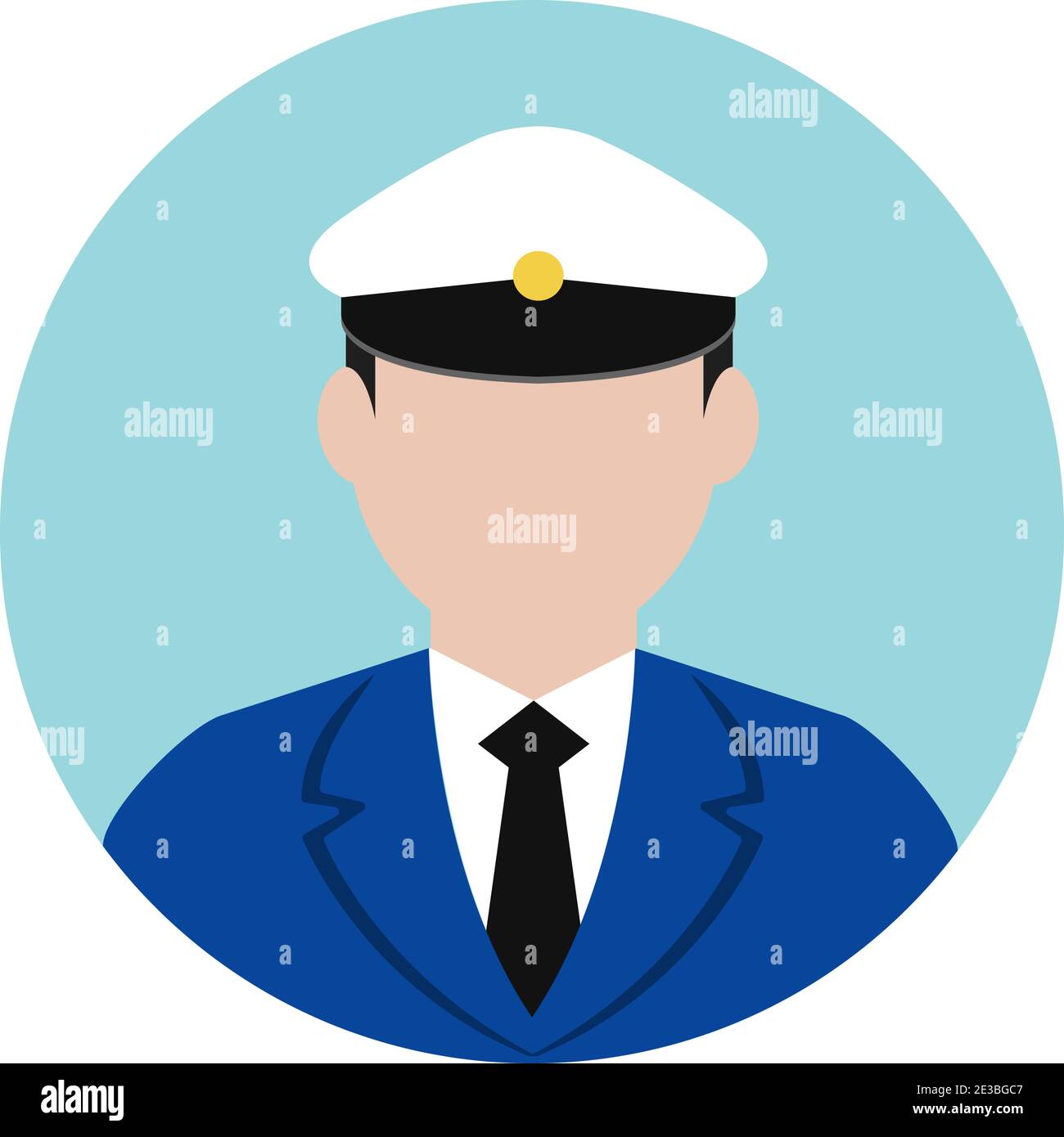 Circular worker avatar icon illustration (upper body) / driver, taxi ...