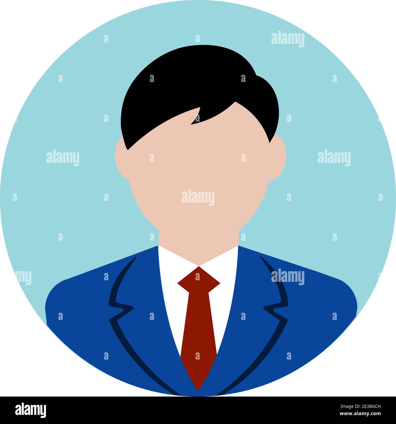 Circular worker avatar icon illustration (upper body) / business person ...