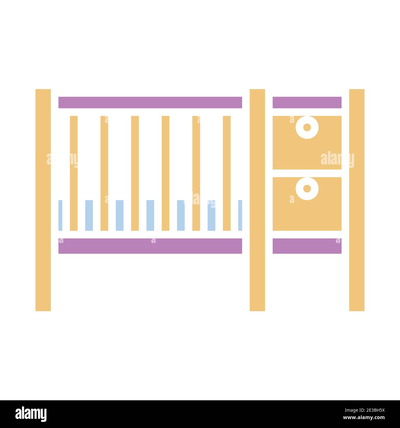 Baby Cribs Color Icon. Vector Design Illustration Sign Logo Stock ...