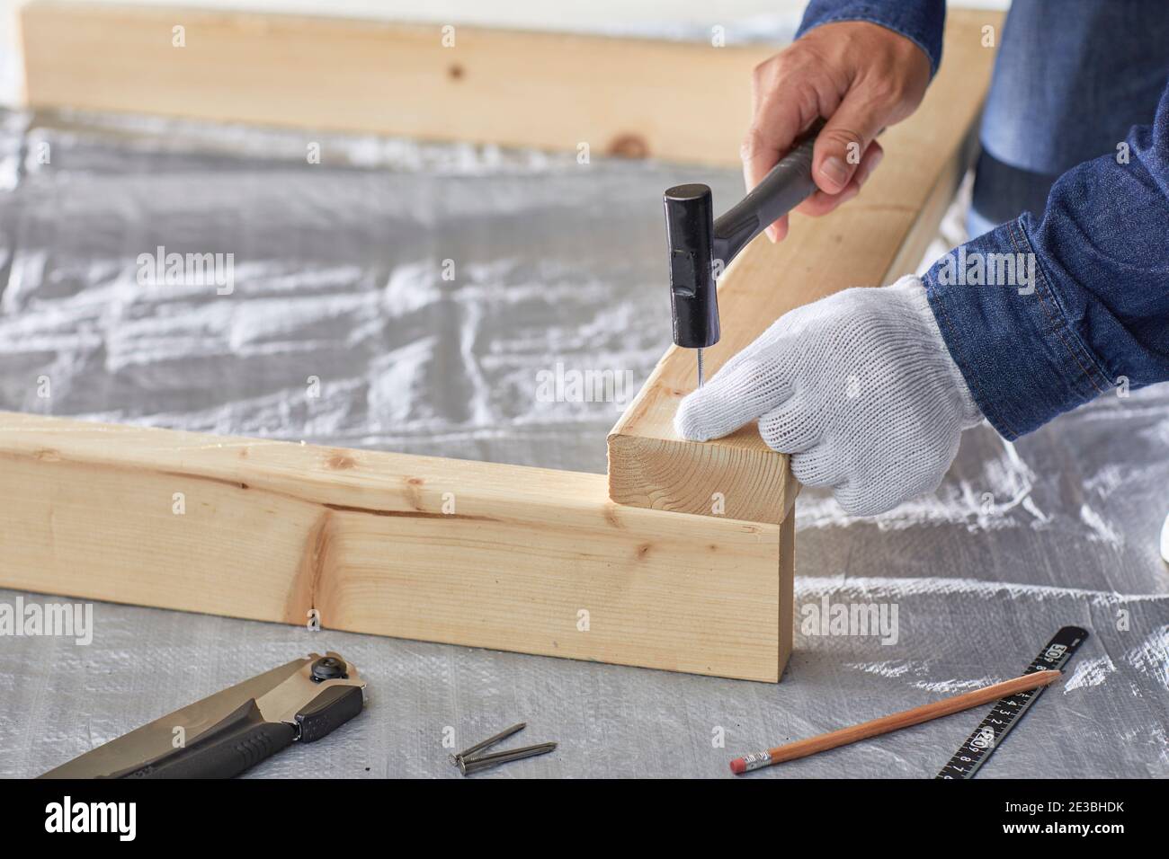 Japanese man doing DIY Stock Photo - Alamy