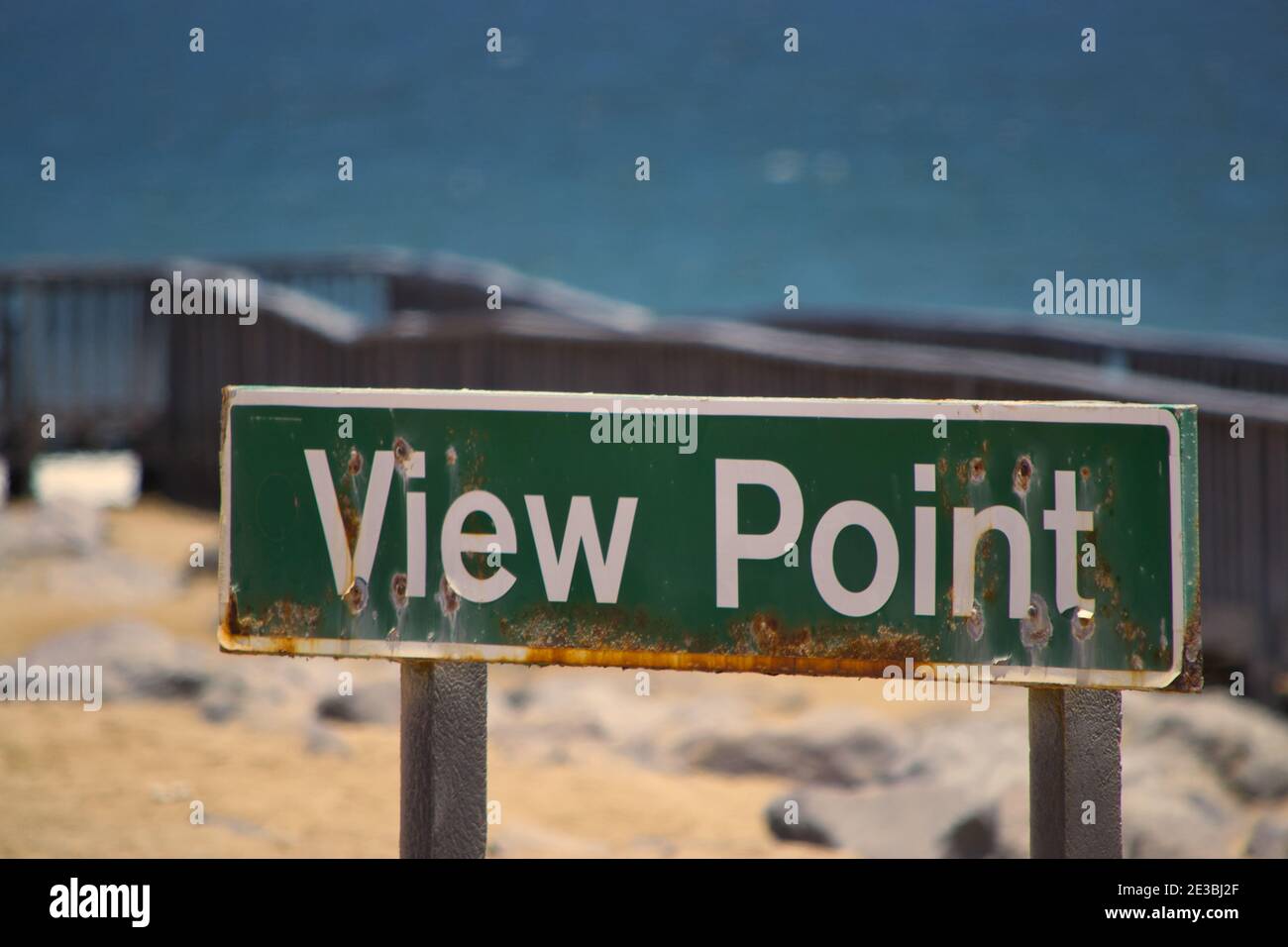 Rusty and weathered View Point sign Stock Photo - Alamy