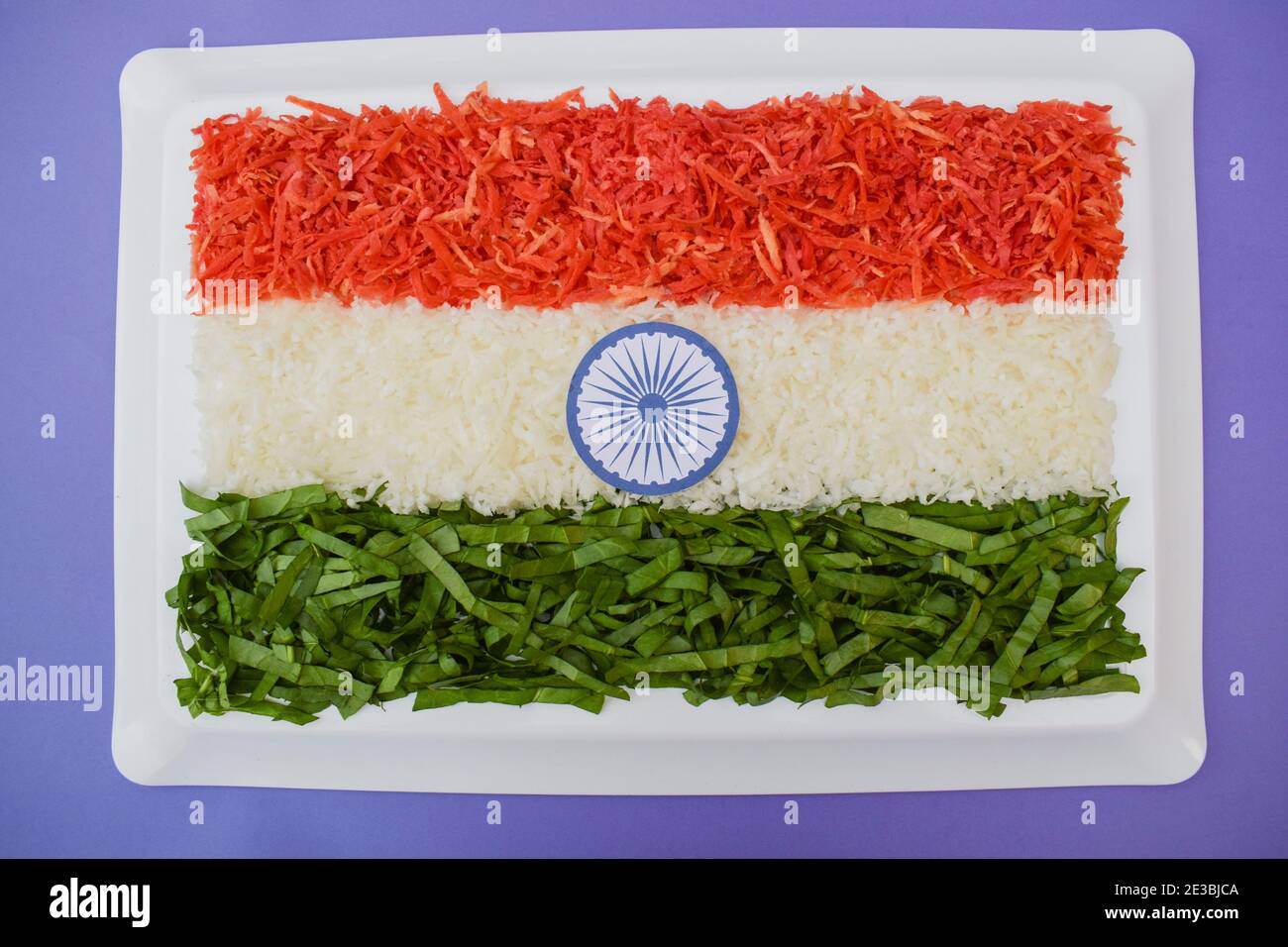 Indian tricolor flag patriotism represented by indian food. Background ...