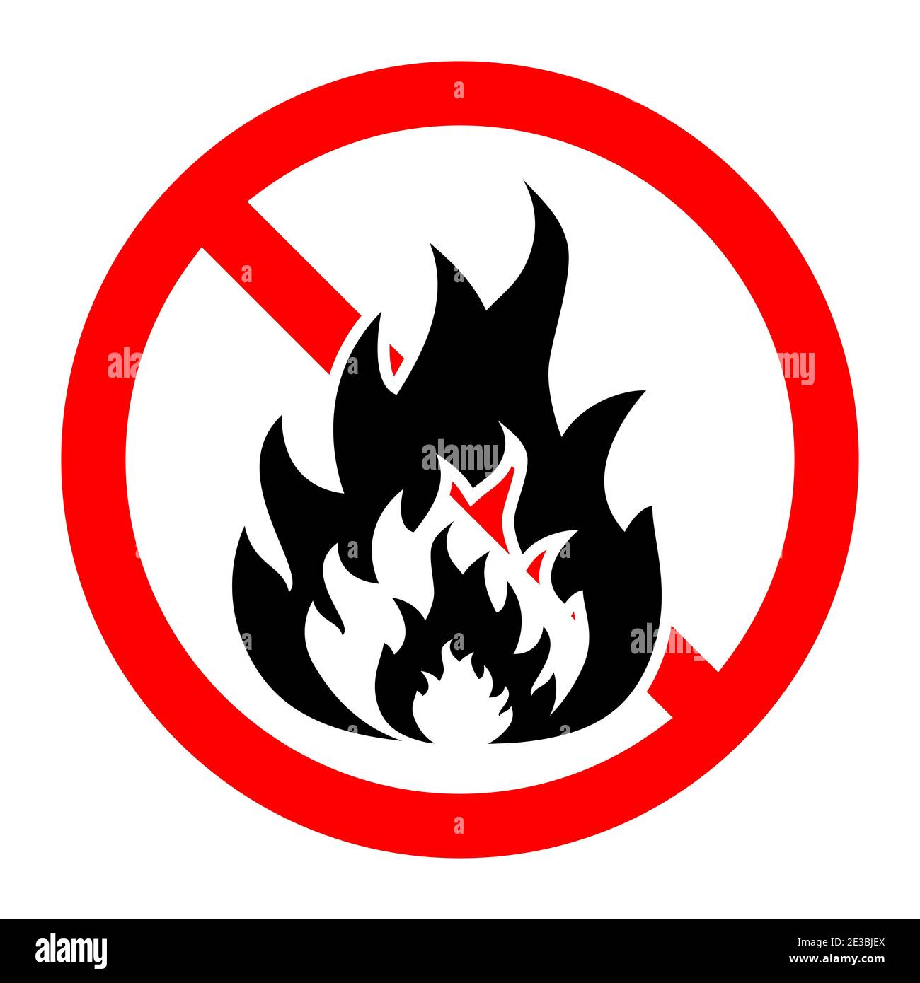 Stop bonfire icon. No fire icon. Red ban of flame sign. Vector ...