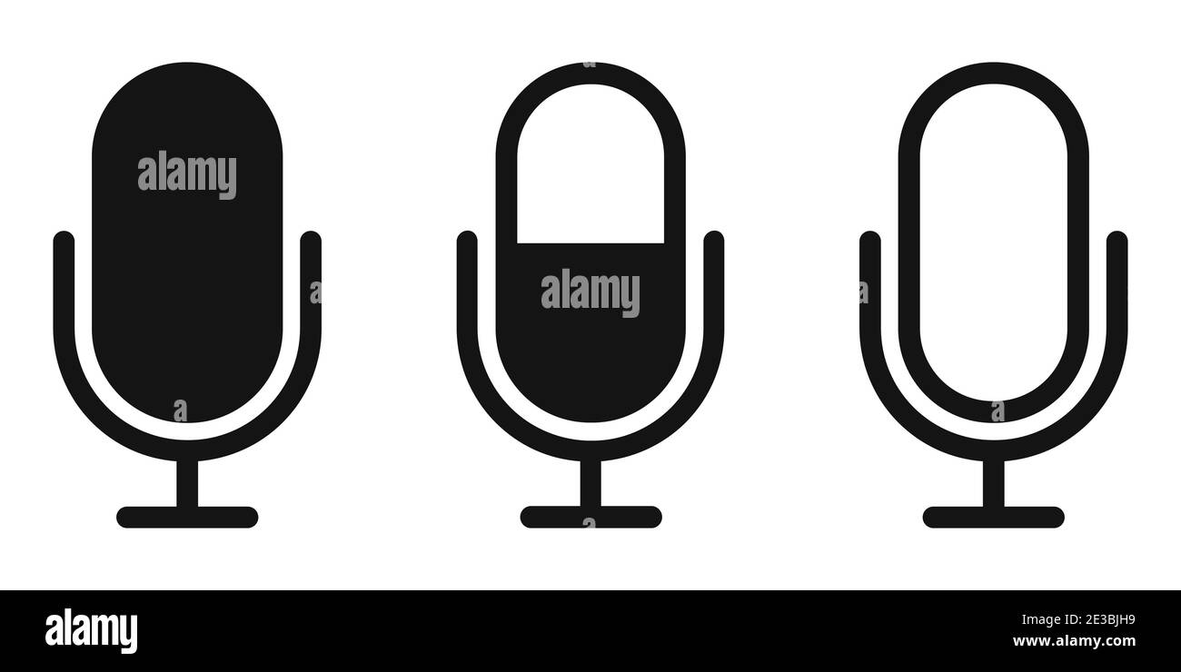 Microphone icon. Black sign of microphone in flat design. Microphone ...