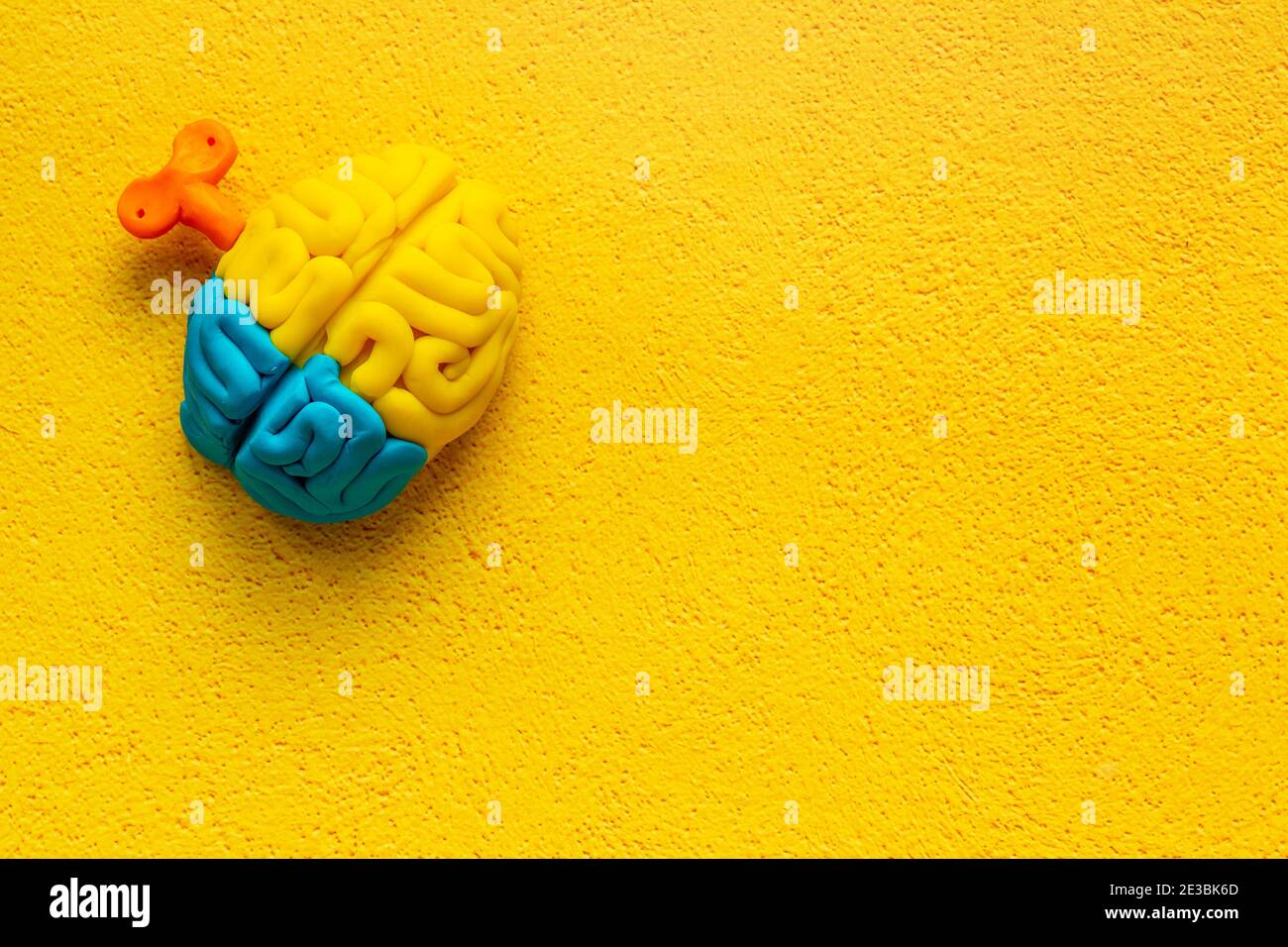 Ideas concept. Work of brain - model made of colorful clay, top view ...
