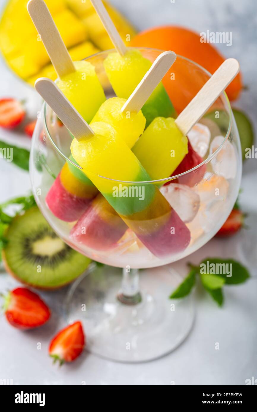 Delicious homemade popsicles Stock Photo - Alamy