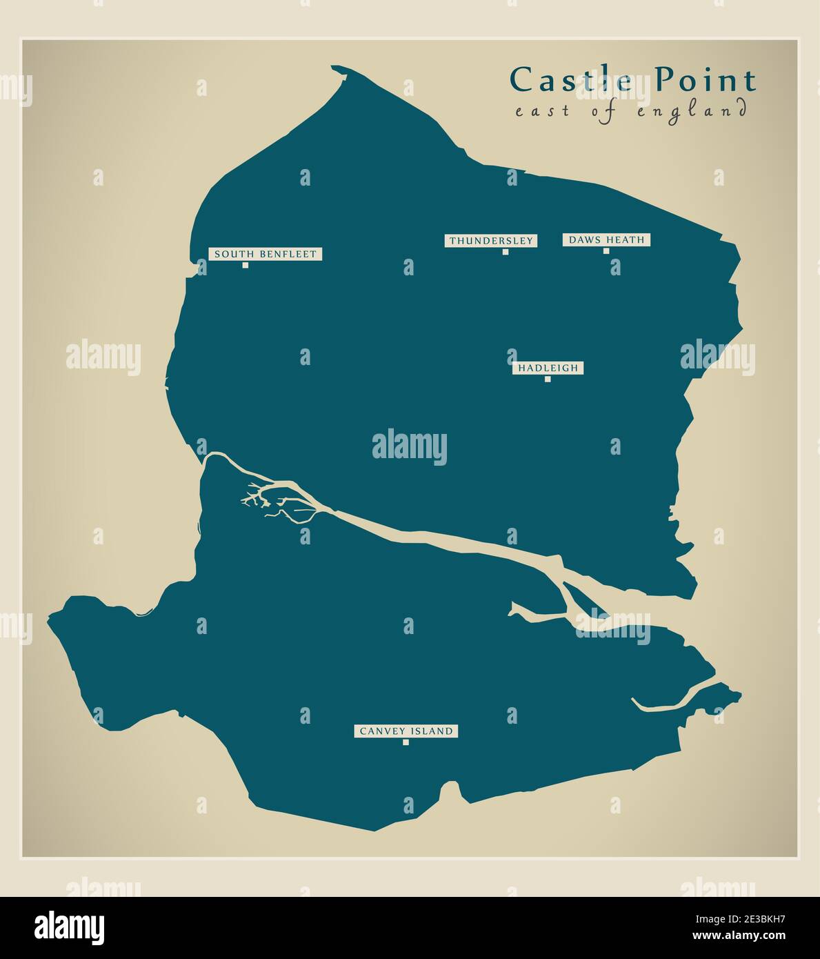 Castle Point district map - England UK Stock Vector Image & Art - Alamy