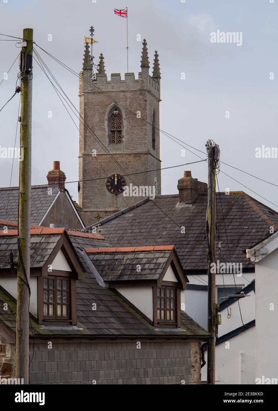 View of Northam village in North Devon, with church tower Stock Photo ...