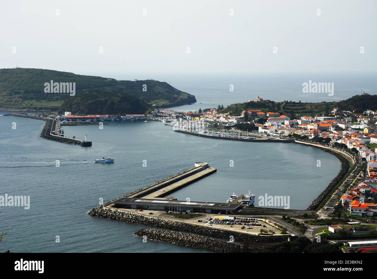 Portugal: Azores: Faial: Horta: View to Harbour Stock Photo - Alamy