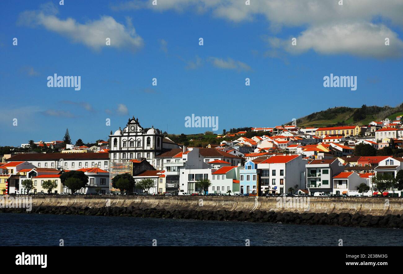 Portugal: Azores: Faial: Horta: View from Harbour Stock Photo - Alamy