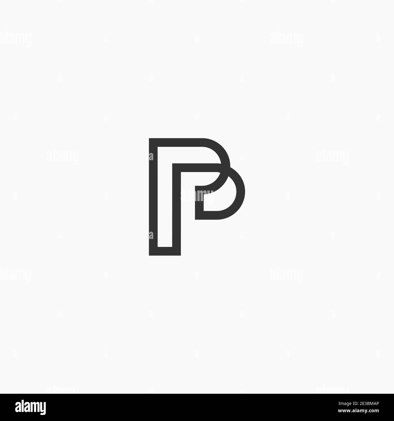 Simple Letter P PP Monogram Logo Vector Template suitable for personal ...