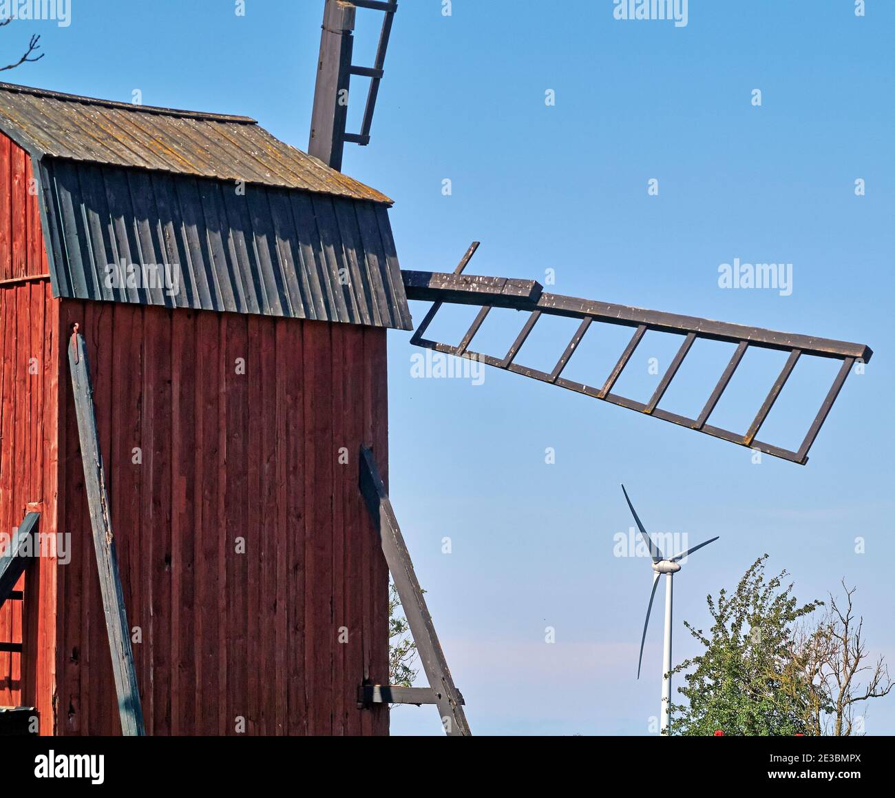 Wind turbines and windmill, Sweden Stock Photo - Alamy