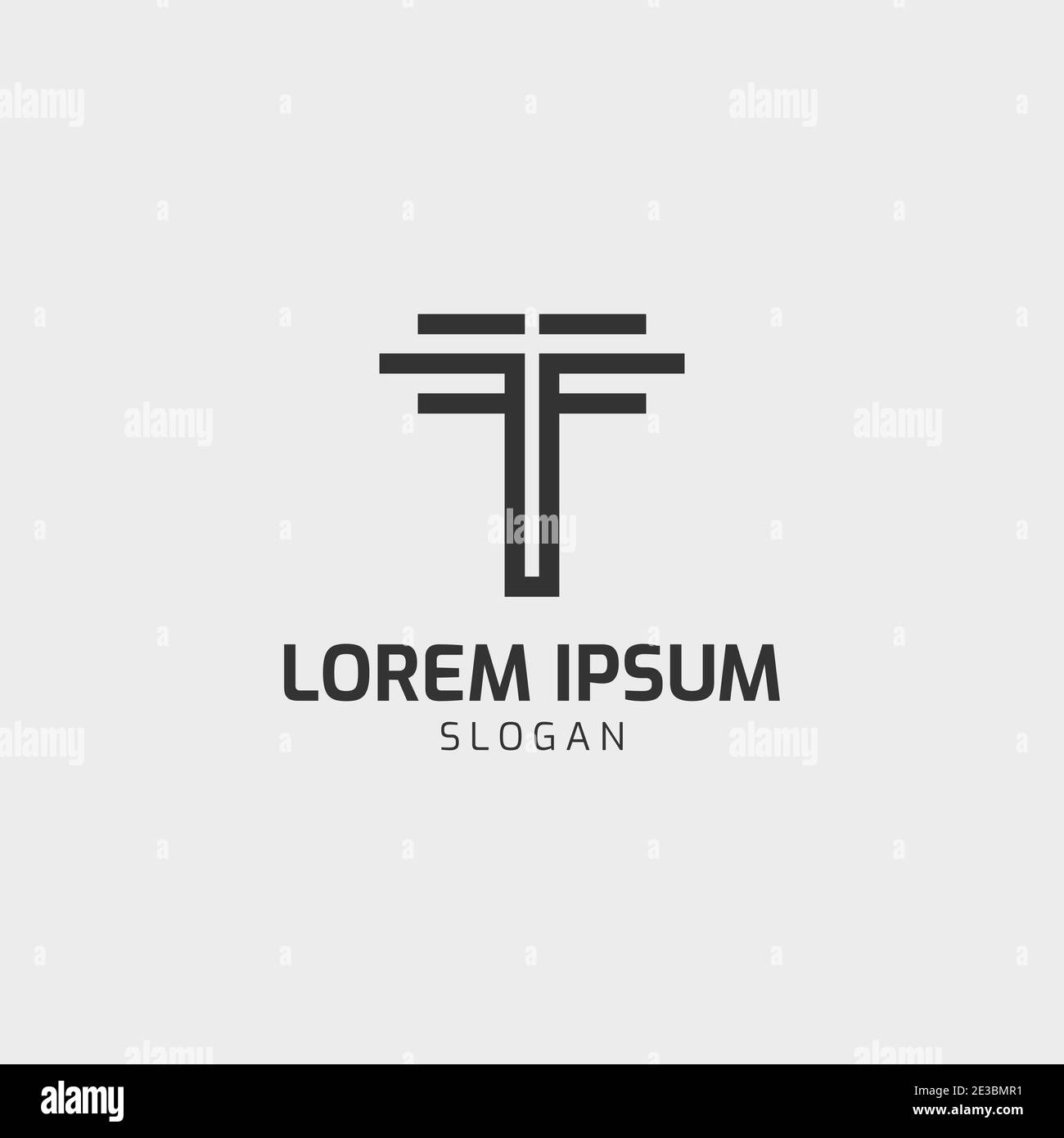 Modern Letter T Linear Monogram Logo Vector Template suitable for ...