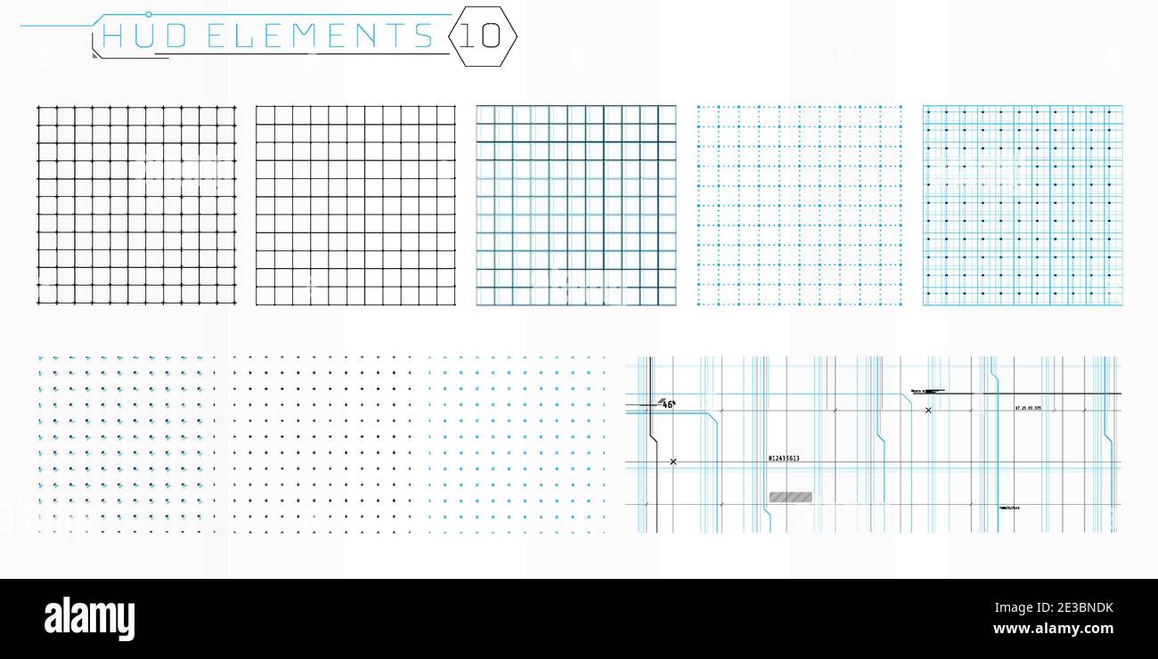 A set of HUD grids elements for a futuristic interface Stock Vector ...