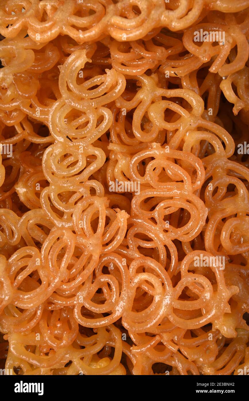 Fresh Jalebi is cooked for the visitors where worship of Hindu goddess ...