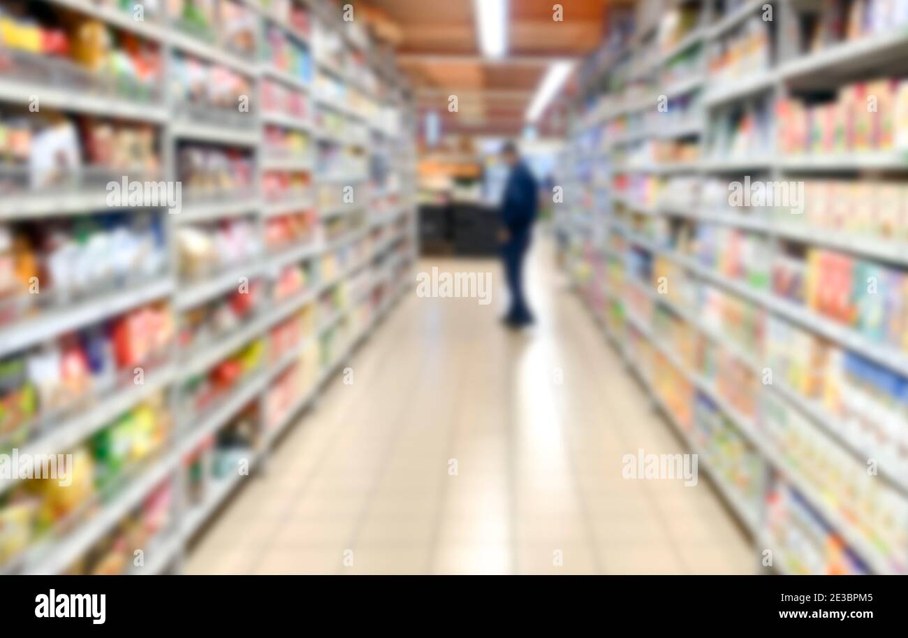 Abstract blur in supermarket. Grocery shopping concept Stock Photo - Alamy