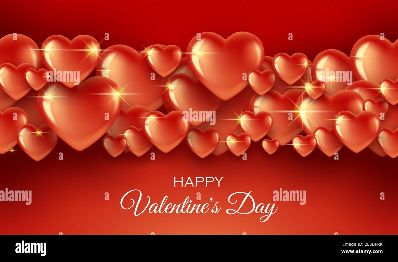 Horizontal frame hearts on Stock Vector Images - Alamy