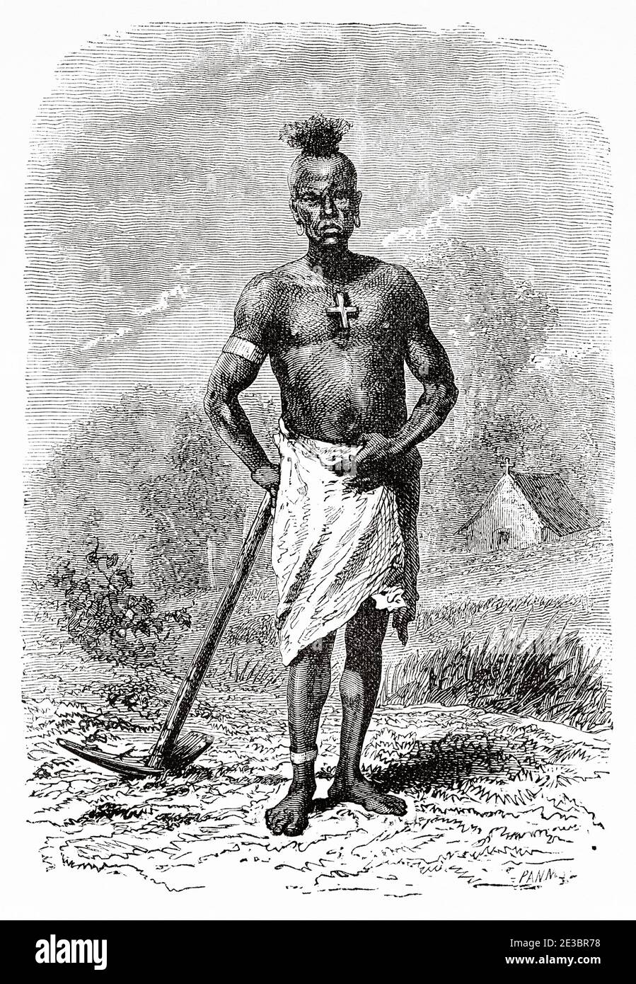 New Caledonian indigenous, French christian mission, New Caledonia. Old ...