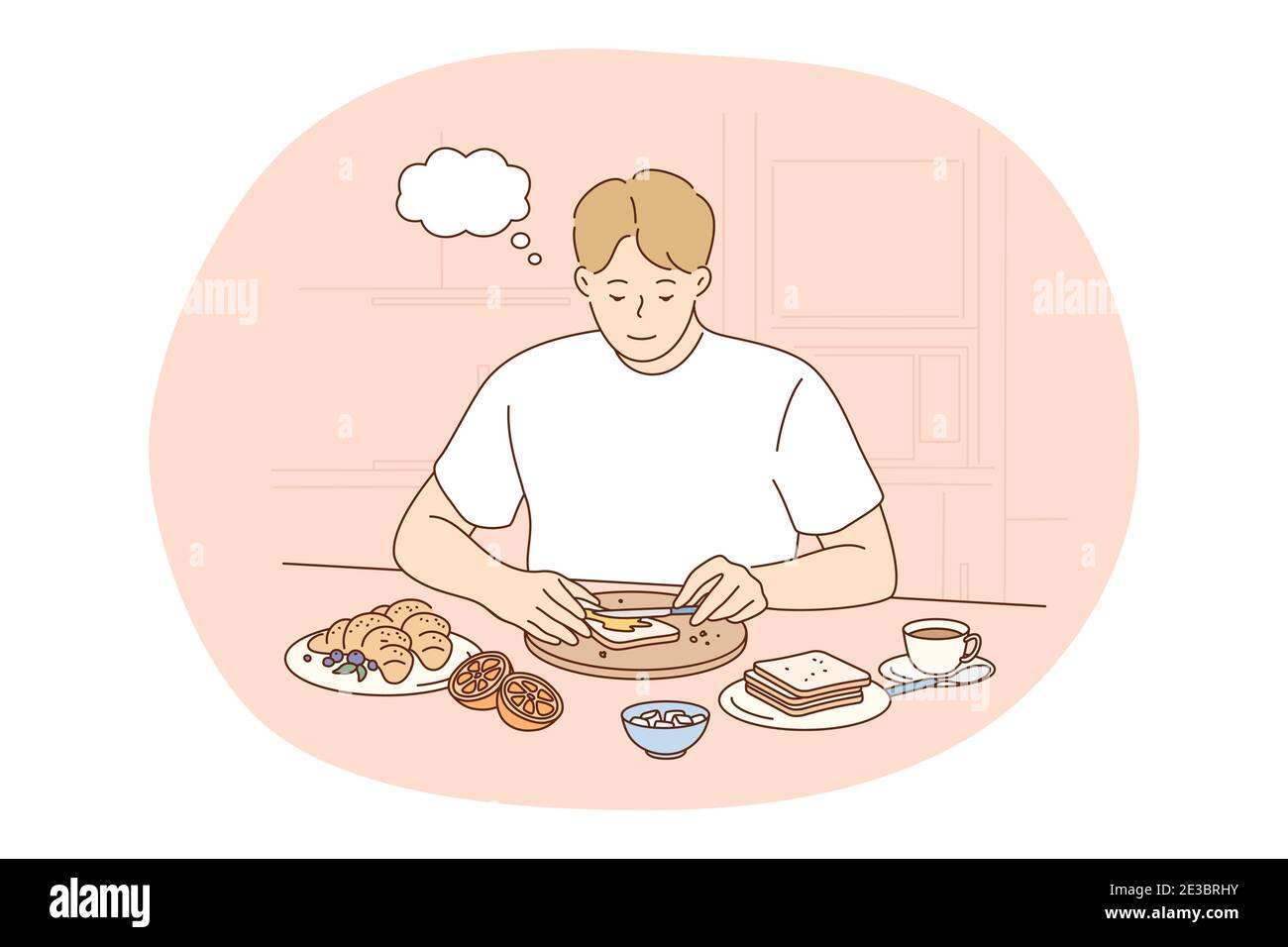 Healthy food, clean eating, nutrition concept. Young positive man ...