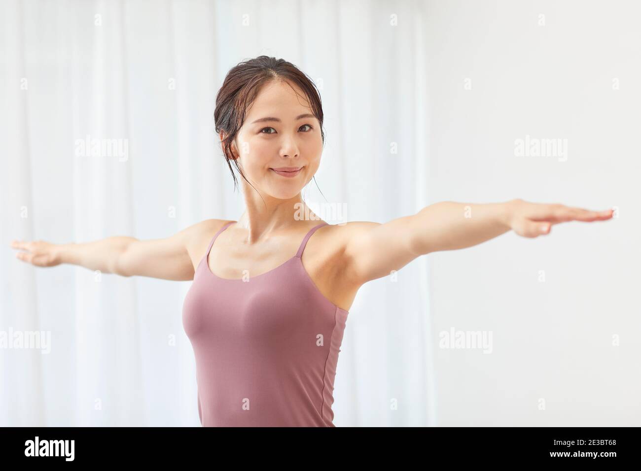 Healthy Japanese woman training at home Stock Photo - Alamy