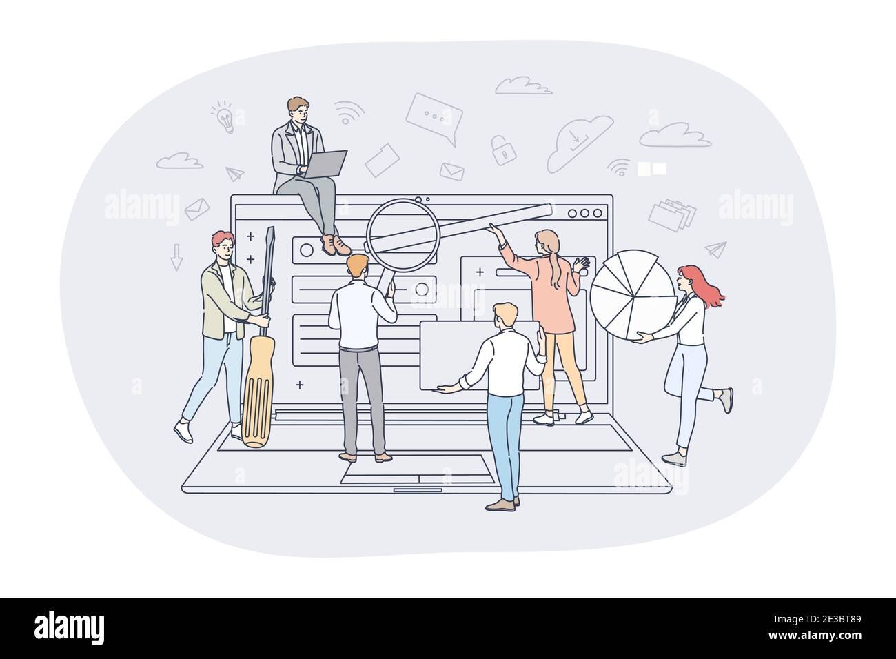 Finance, analytics, teamwork concept. People business partners workers ...