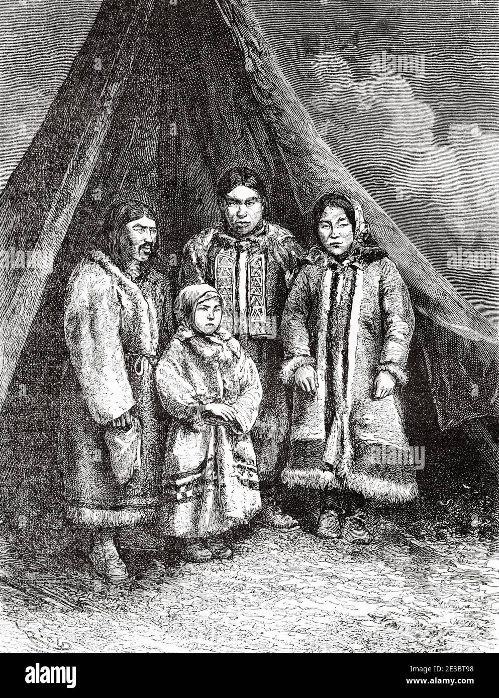 Dolgan native people encampment, Yenisei river. Arctic Ocean, Russia ...