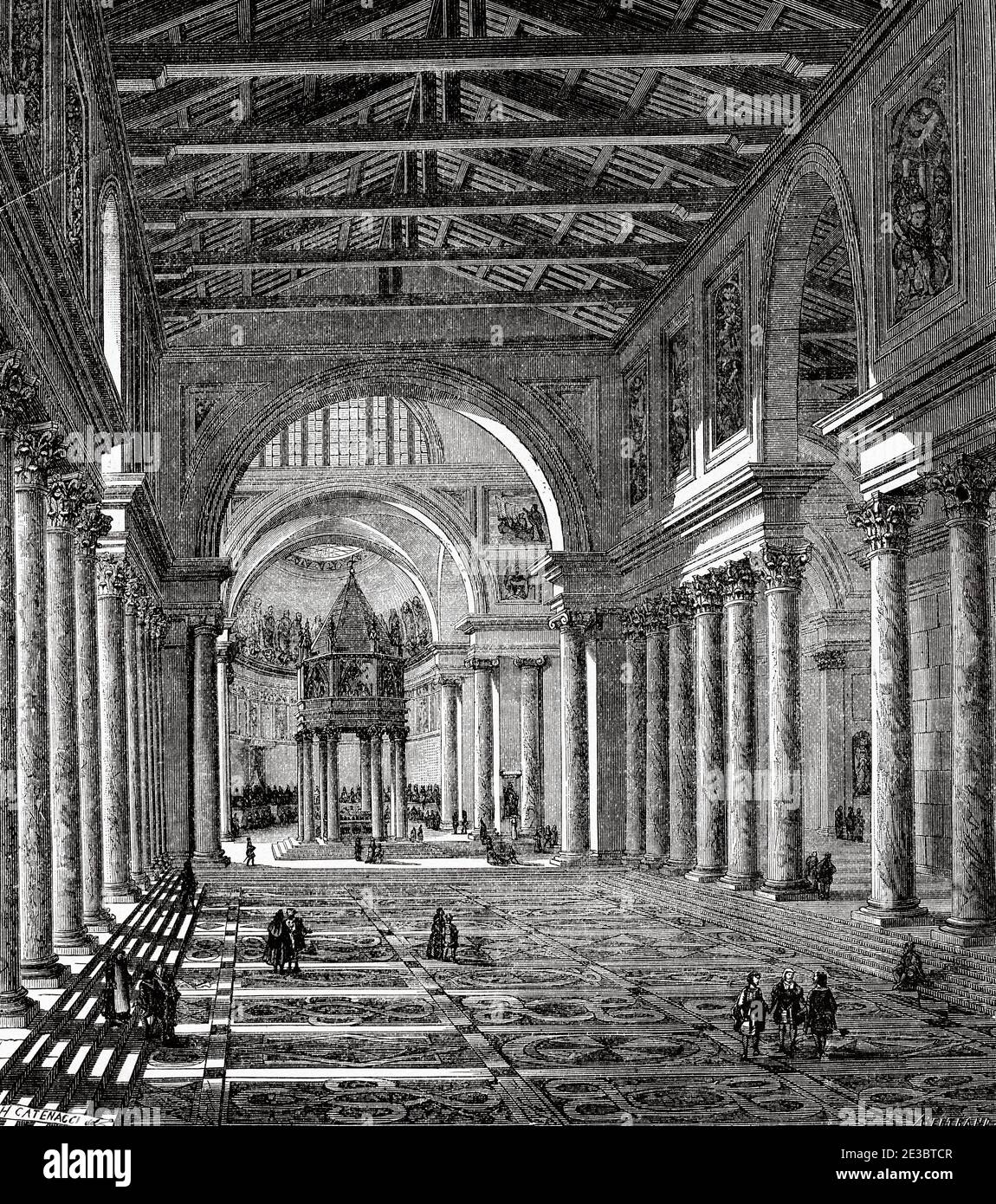 Ancient Constantinian basilica of St Peter, Rome. Italy, Europe. Trip ...