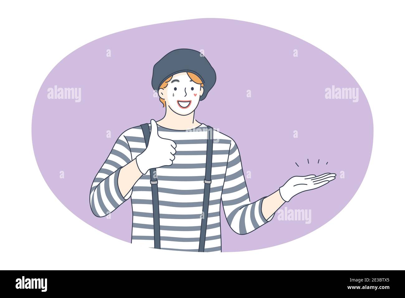 Circus, performance, entertainment concept. Young man clown performer ...