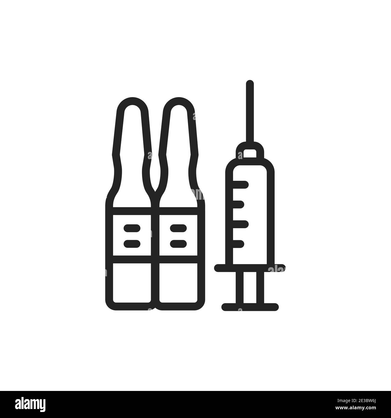 Injection treatment black line icon. Isolated vector element Stock ...
