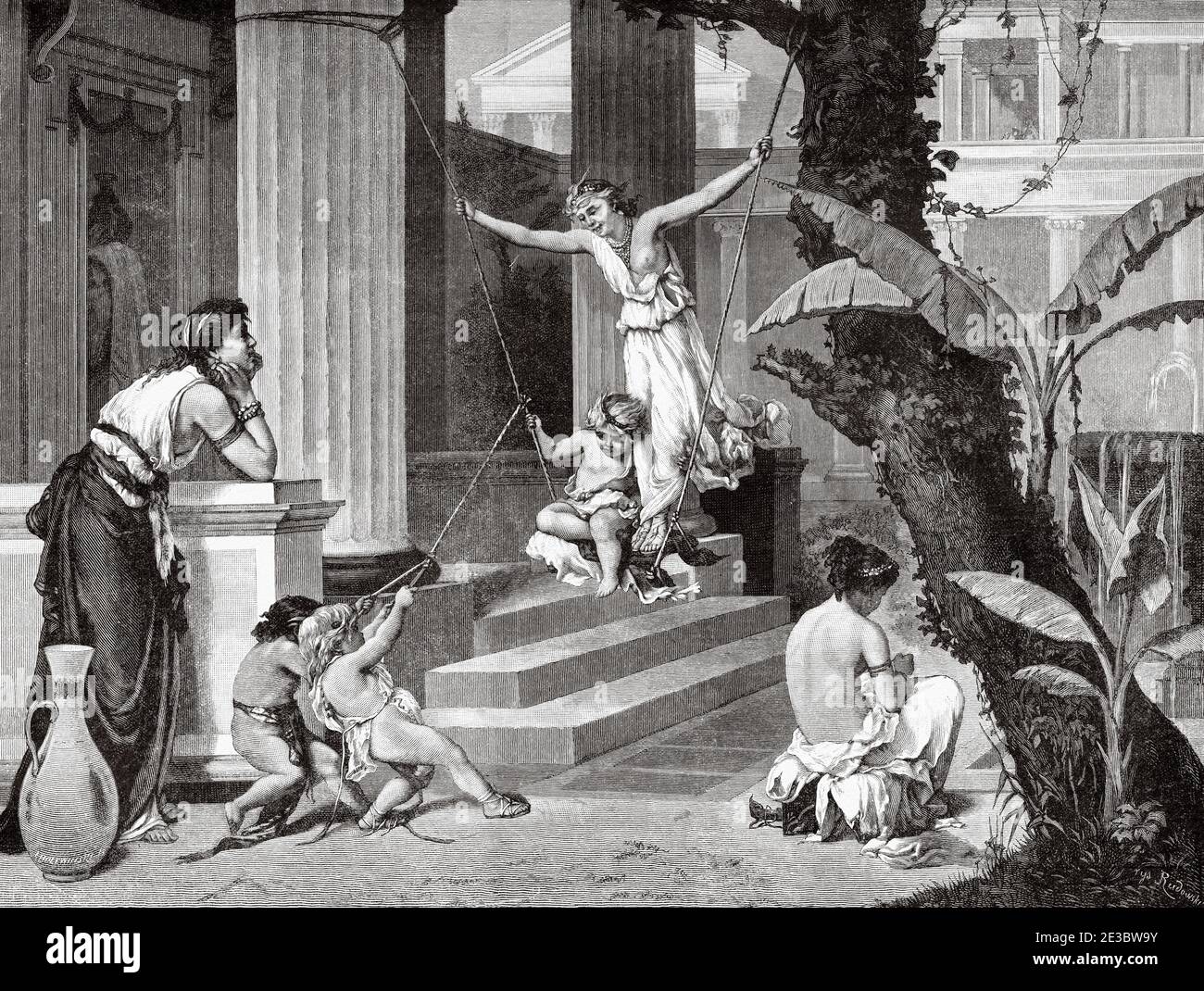 Traditional hobbies in the ancient city of Pompeii, Ancient Greece. Old ...