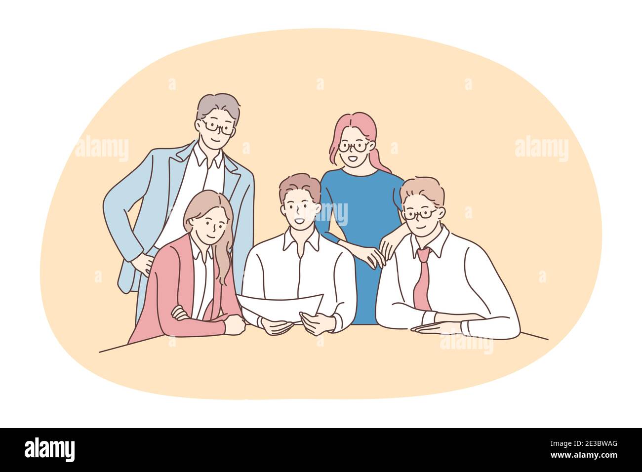 Teamwork, negotiations, business communication concept. Young smiling ...