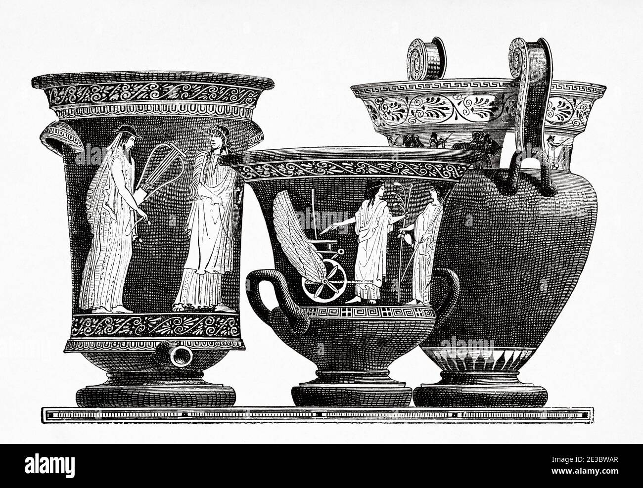 Terracotta column krater bowl for mixing wine and water in Ancient ...