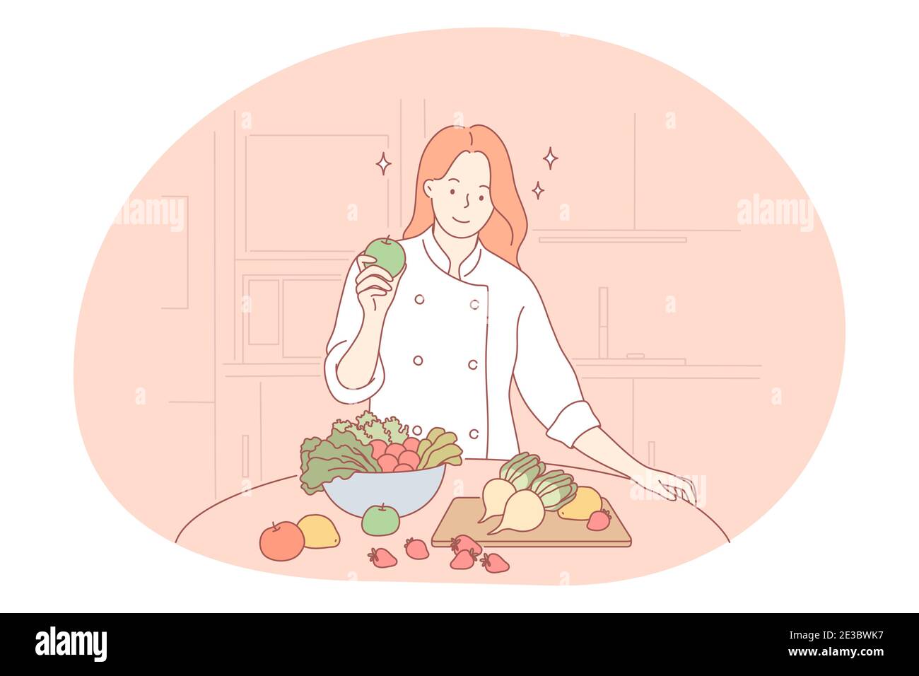 Cartoon illustration nutritionist woman hi-res stock photography and ...