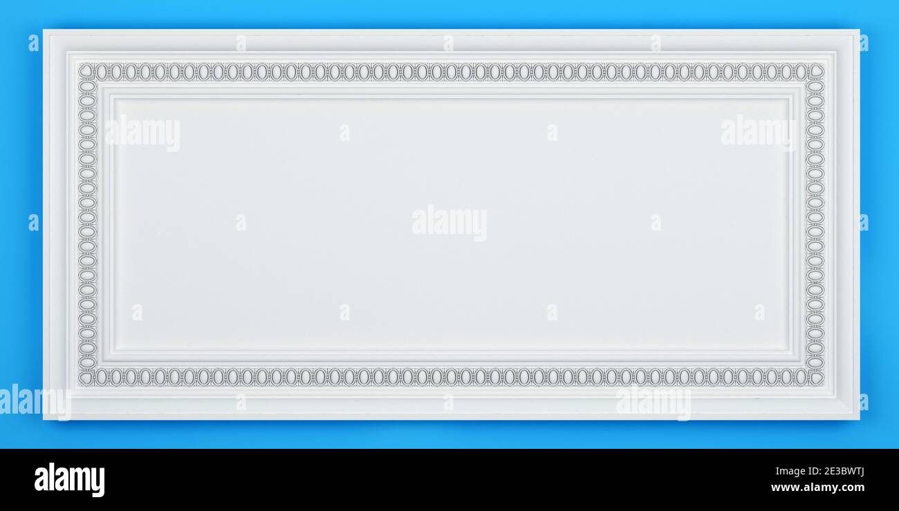 white picture frame front view. 3d rendering Stock Photo - Alamy