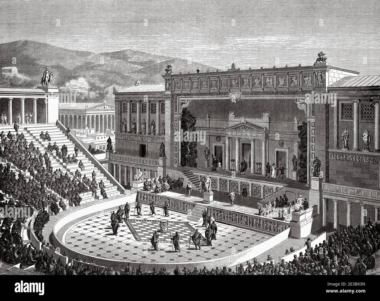 Ancient greek theatre drawing hi-res stock photography and images - Alamy